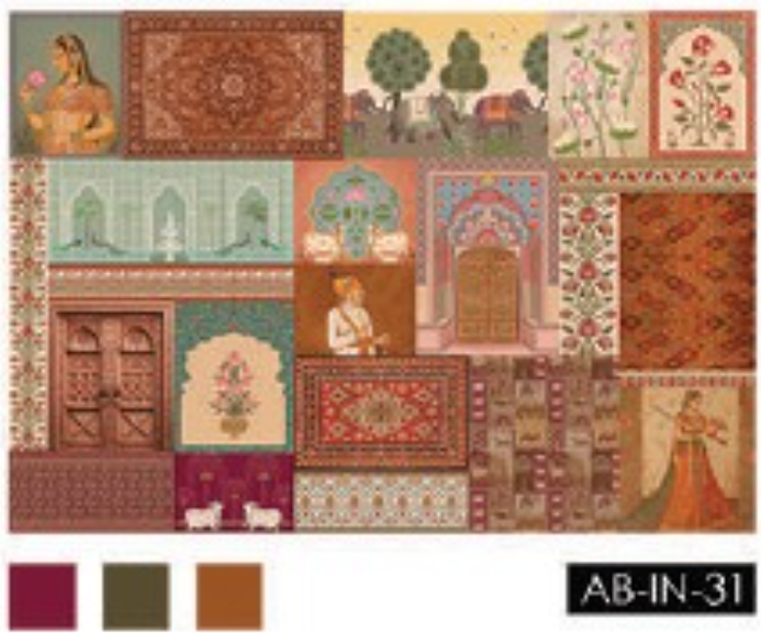 Indian Canvas Texture Custom Design Wallpaper | Model : Mughalai AB-IN ...