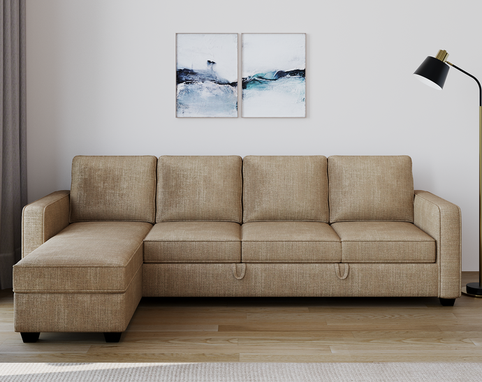 Buy Dezine Machine Kasba Sofa 3+L LHS Sofa cum Bed - Pull out Type ...