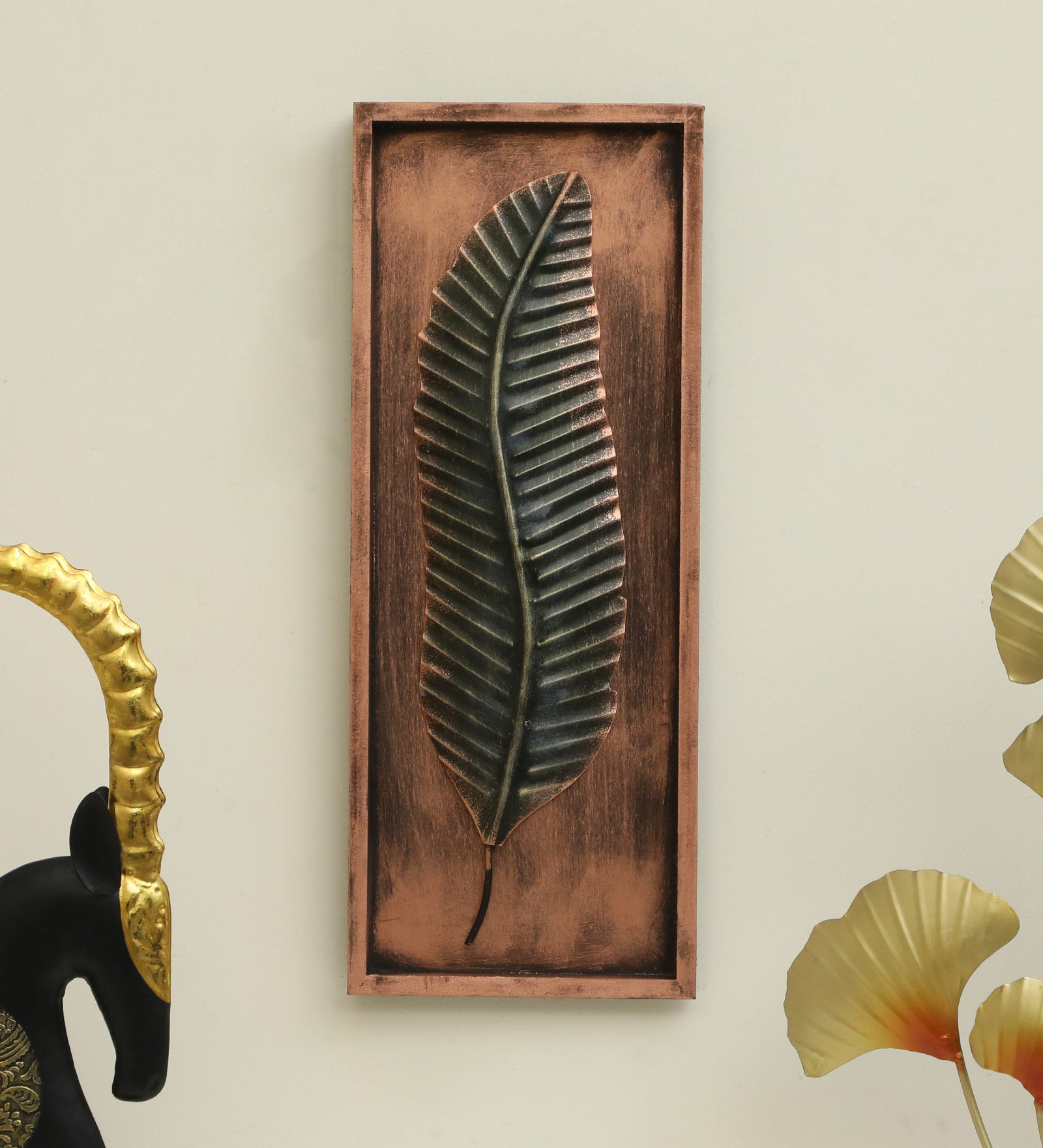 MDF Lara Leaf Wall Mounted and Hanging Sculpture Wall Decor Art ...