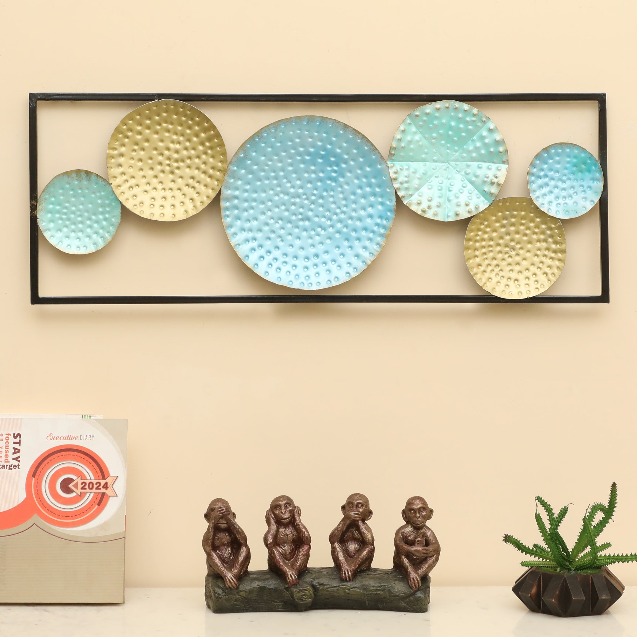 Basil Hammered Wall Mounted and Hanging Sculpture Wall Decor Art ...