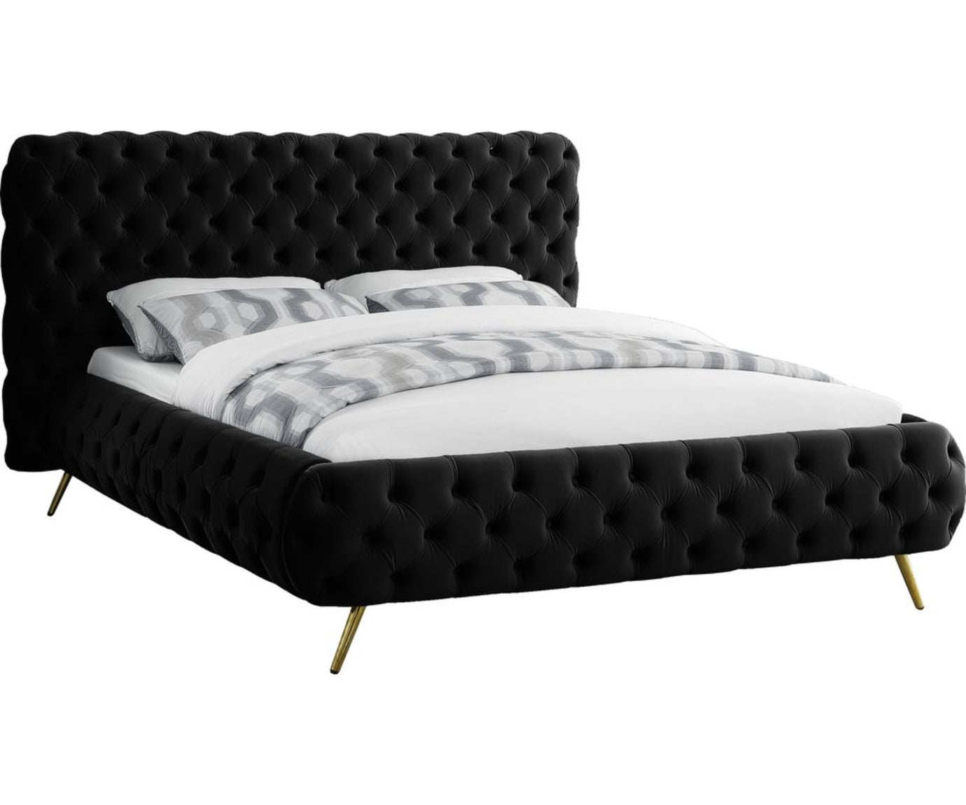 Buy LeatherOn Colson Velvet Upholstered Bed Online at 55% Off