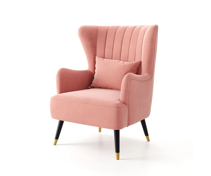 Buy LeatherOn Azriela Velvet Fabric Wing Chair Online at 55% Off