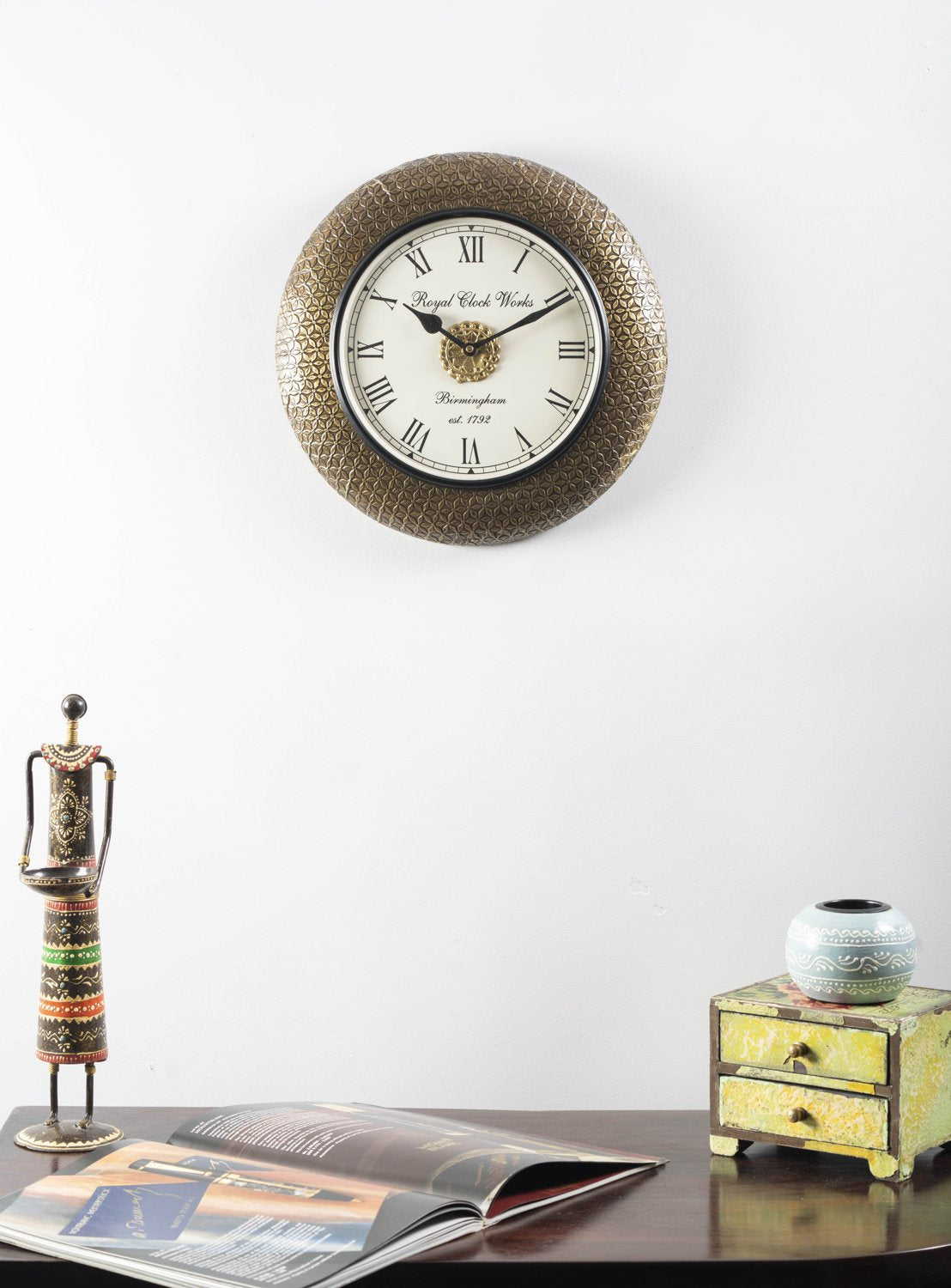 Buy Vedas Anay Heritage Modern Style Black & Brass Wooden & Brass Wall ...